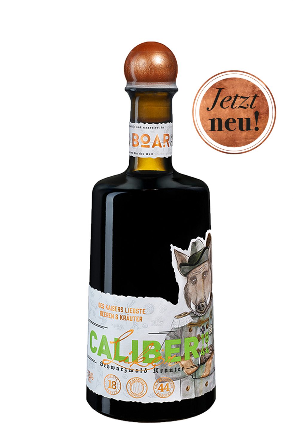 JETZT NEU! Caliber 1844 - Schwarzwald Kräuterlikör 0,5l 35% Vol - BOAR Gin®